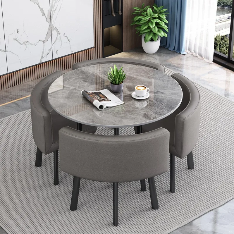 Restaurant-Mobile-Dining-Tables-Folding-Console-Marble-Luxury-Dining ...