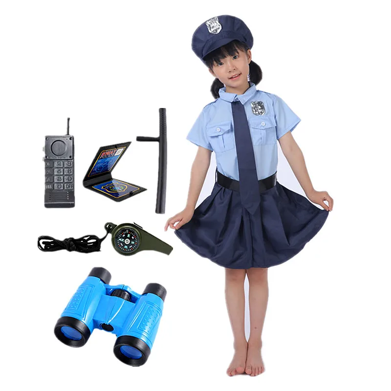 Dress Up Police Uniform Girls Police Cosplay Dress Costumes Justice ...