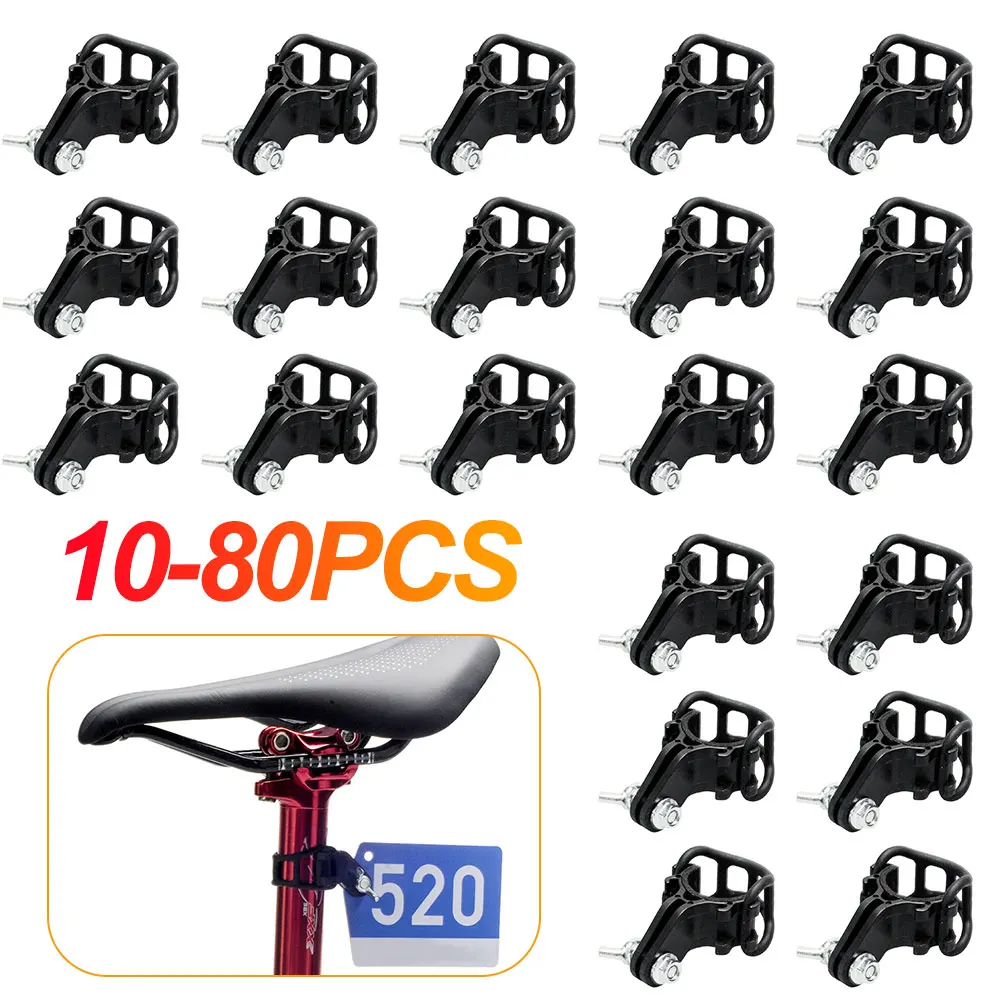 10-60pcs-MTB-Bike-Triathlon-Racing-Number-Plate-Mount-Holder-Black ...