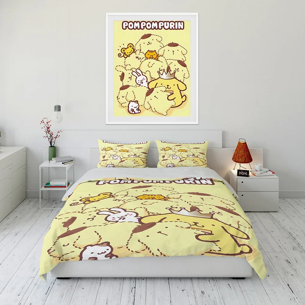 Sanrio-Pom-Pom-Purin-Yellow-cute-dog-Duvet-Cover-Light-Blue-Kids-Gifts ...