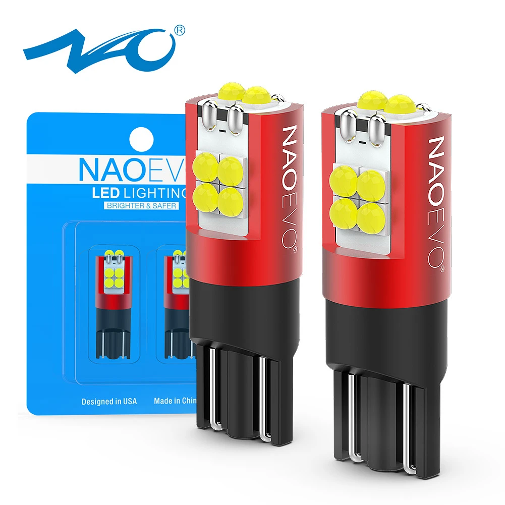 NAO 2x T10 süper parlak LED ampul W5W Anti hata CANBUS lamba 6000K ...