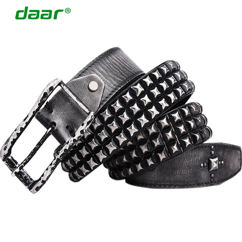 Leather Belts Men Rock Punk | Leather Studded Belt | Belt Cowboy - Punk ...