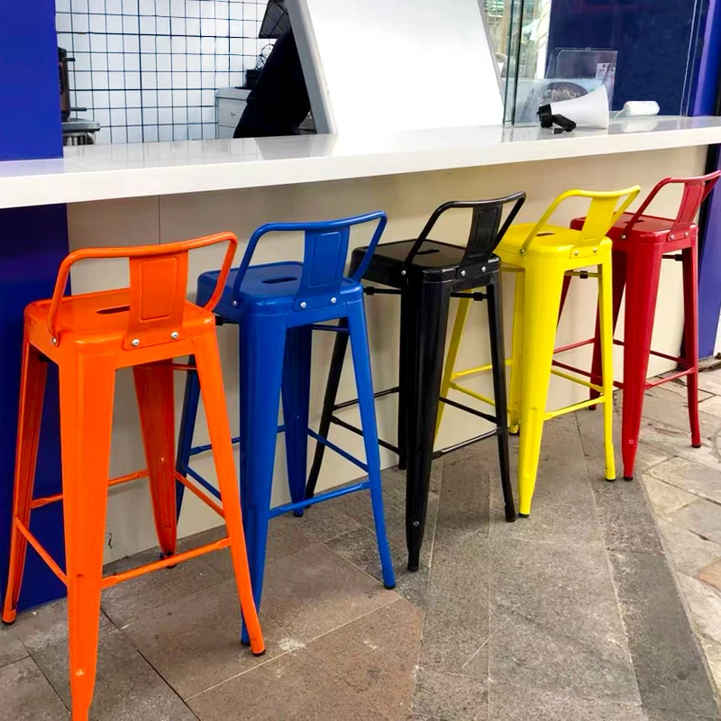 Metal-European-Bar-Chair-Design-Lounge-Minimalist-Reception-Desk-Bar ...