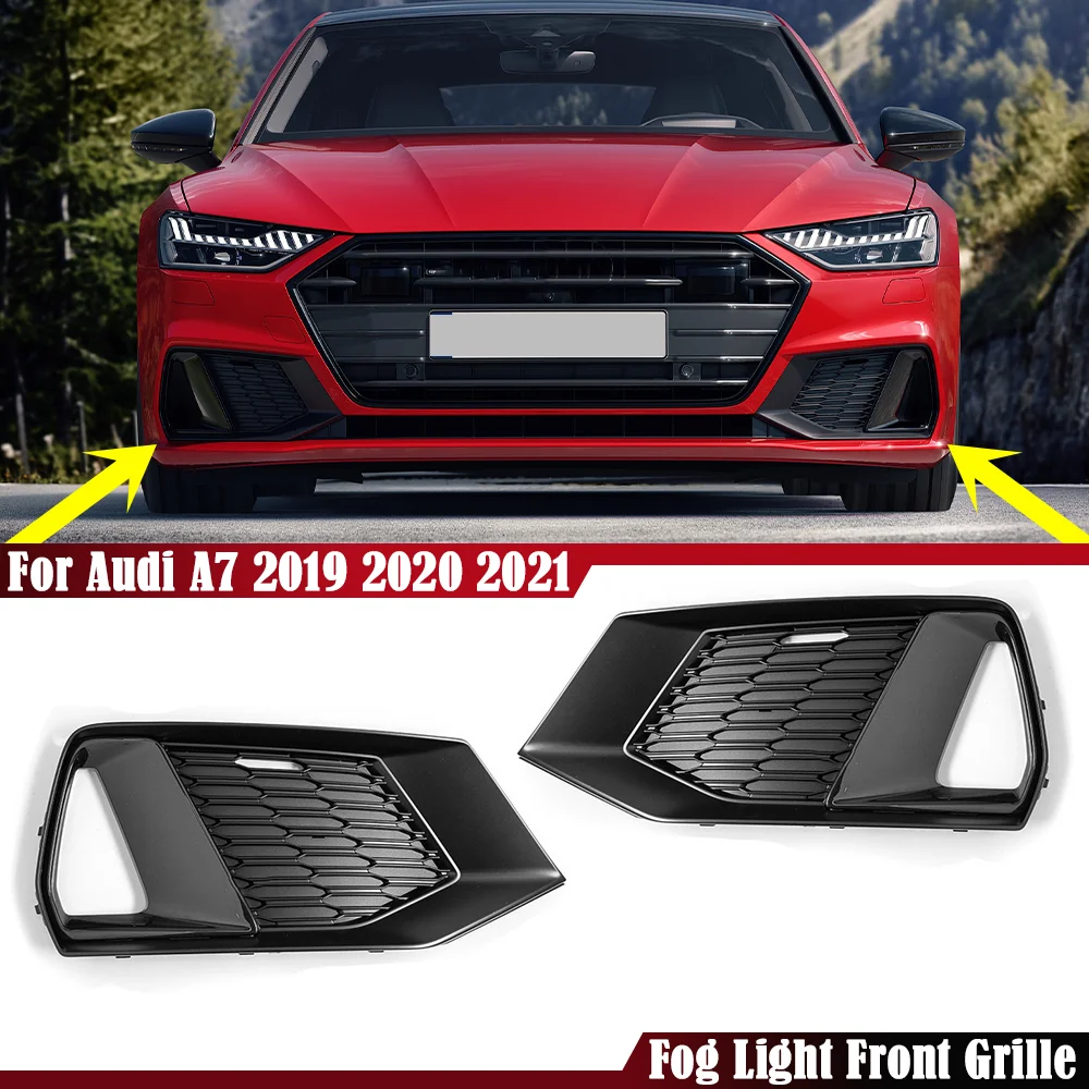 Black Car Front Bumper Lower Side Fog Light Grille Fog Lamp Cover For ...