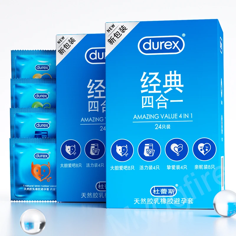 Durex Condom Amazing 52mm 4 Types Natural Latex Extra Lubricated ...