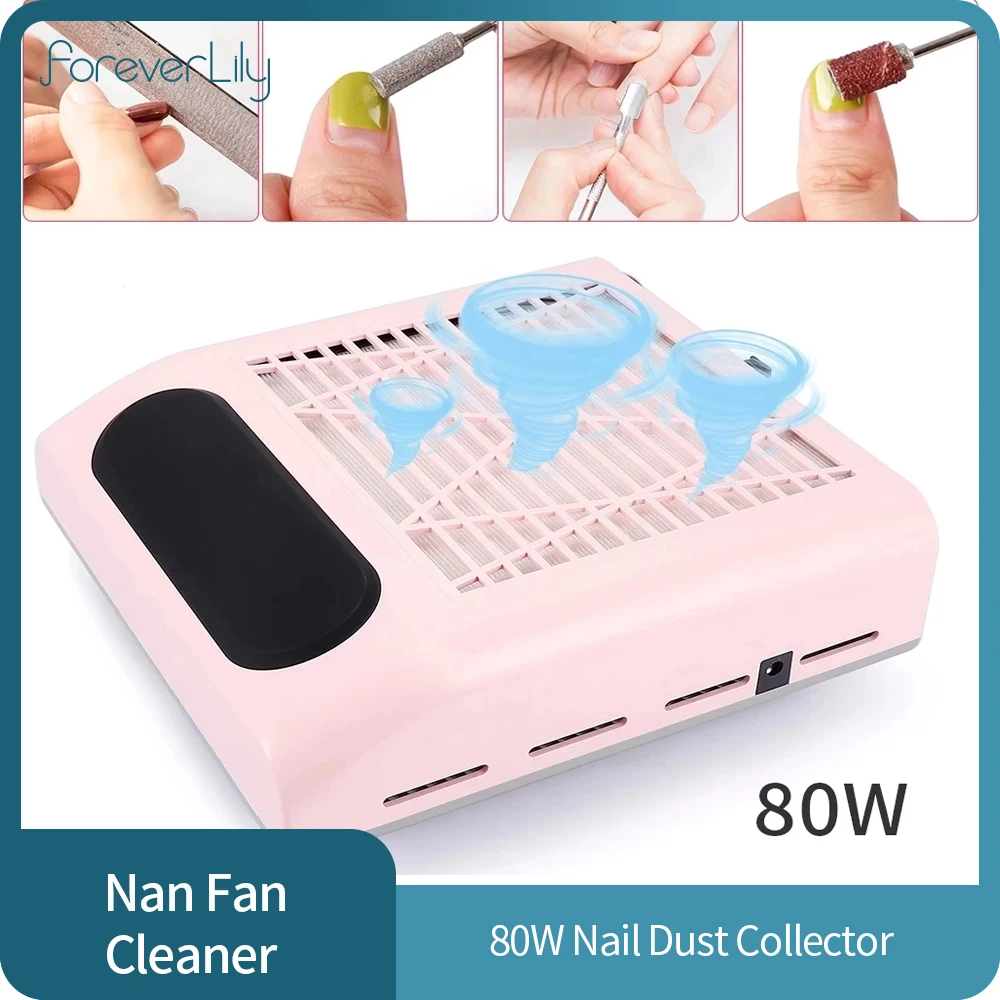 80W Nail Dust Suction Collector Fan Vacuum Cleaner Manicure Machine ...