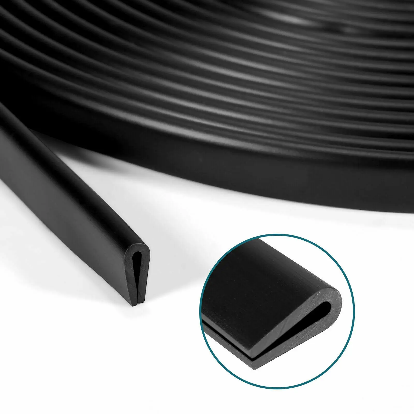 Black-Rubber-Edge-Strip-U-Section-Anti-Oil-Seal-Edge-Shield-Encloser ...