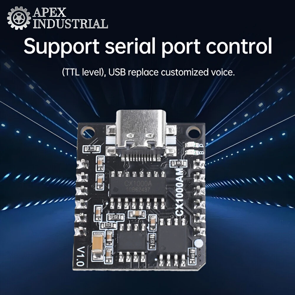 CX1000AM MP3 WAV Audio Player Module 32Mbits UART Serial Control Voice ...