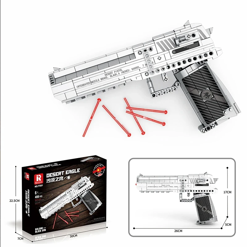 408PCS-Military-Weapon-Series-Desert-Eagle-Pistol-Building-Block-Gun ...