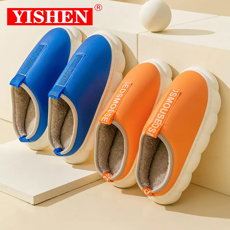 YISHEN-Slippers-For-Men-Winter-Cotton-Shoes-Indoor-Home-Couple-Slippers ...