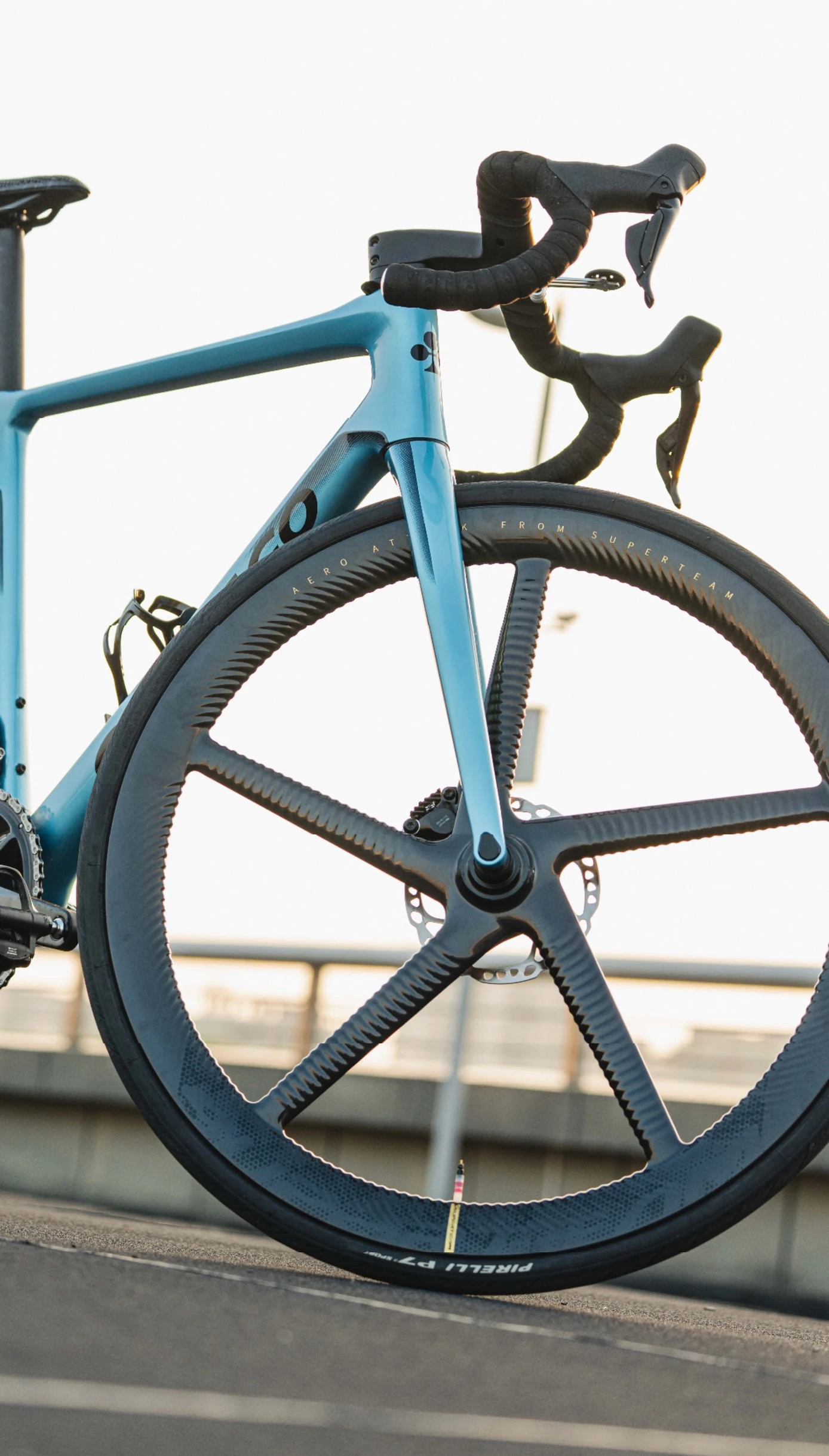 NEW SUPERTEAM EVO Carbon Fiber Bicycle Wave 5 Spokes Wheel Set 700c ...
