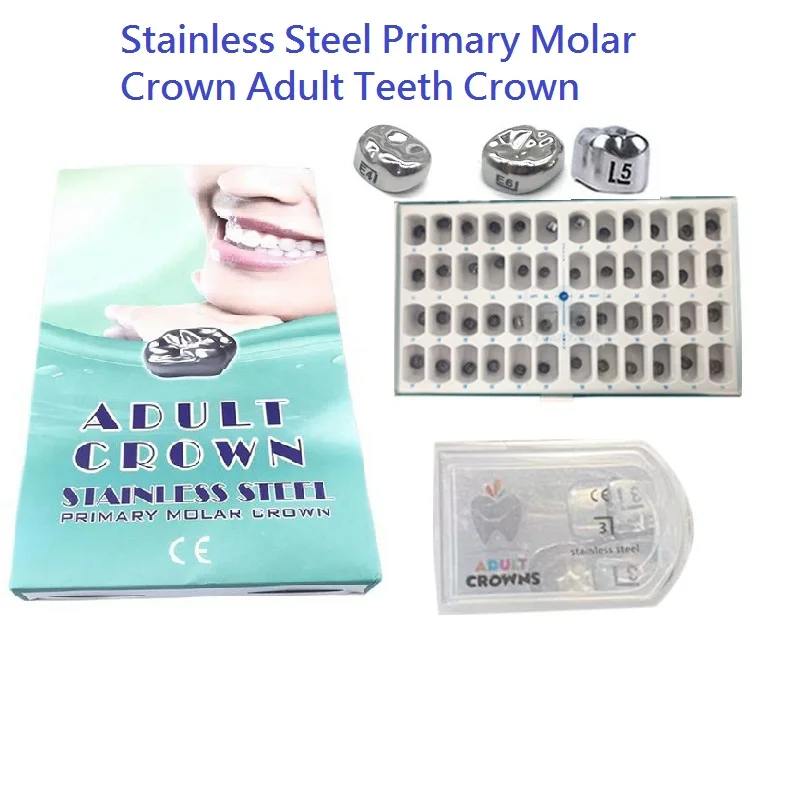 48PCS-Stainless-Steel-Adult-Primary-Molar-Crown-Protect-Adult-Teeth ...