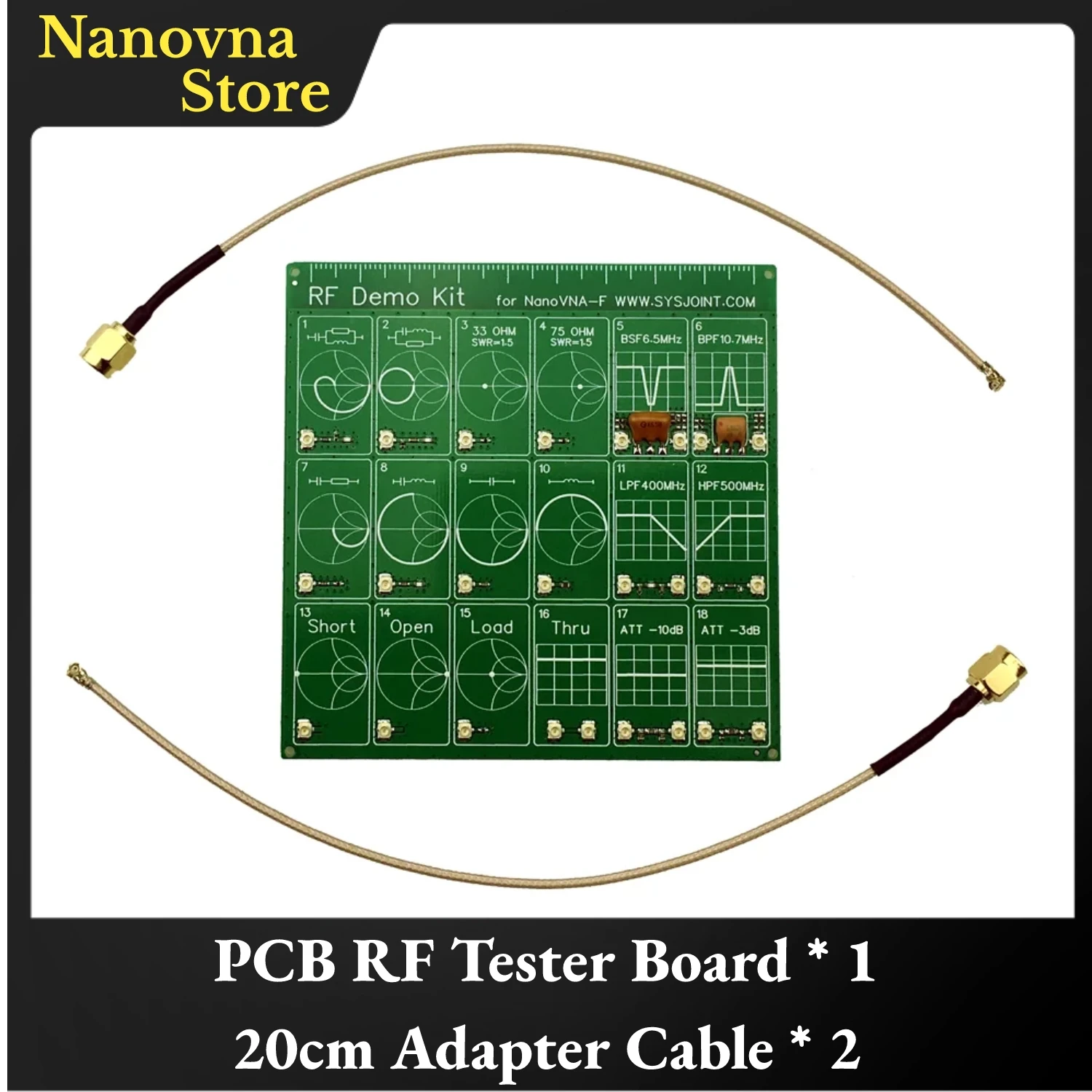 RF-Demonstration-Kit-NanoVNA-VNA-RF-Test-Board-Filter-Attenuator-PCB-RF ...