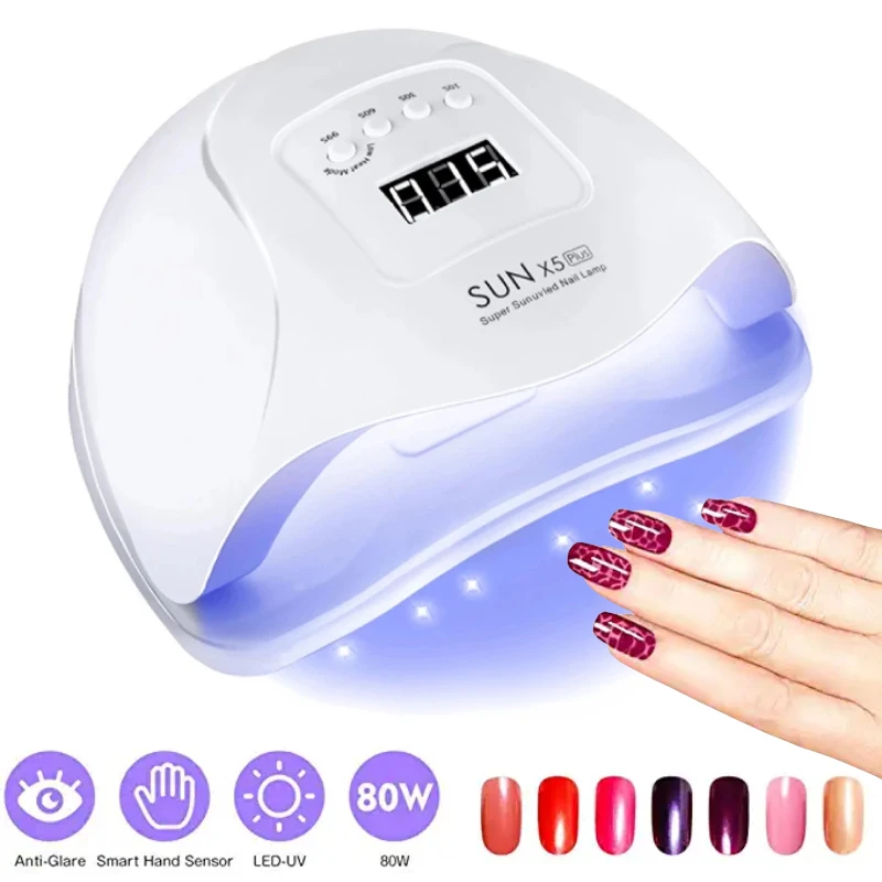 80w Sun X5 Nail Dryer For Curing All Gel Nail Polish Uv Led Smart Light ...