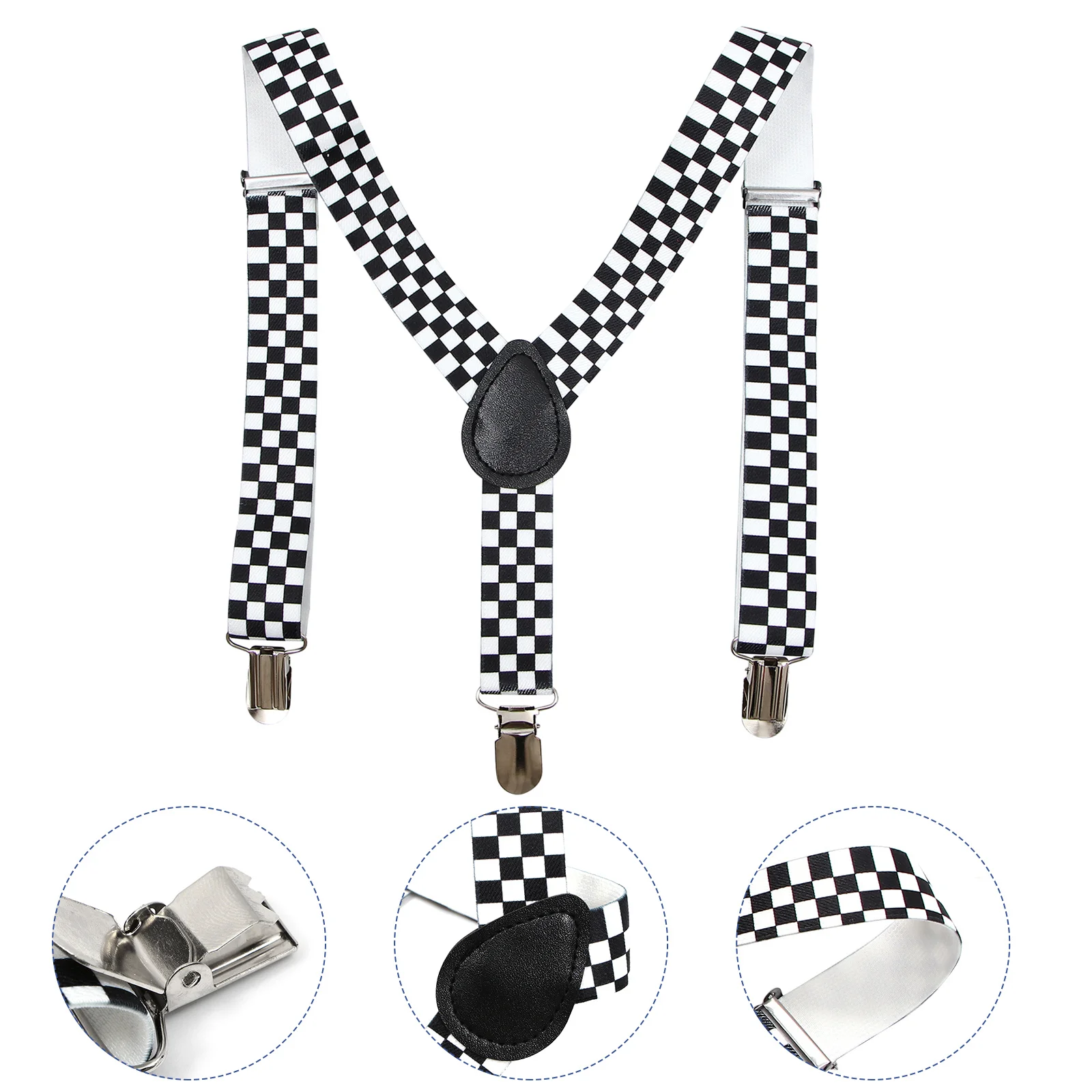 1pc-Suspender-Practical-Elastic-Clip-on-Decorative-Y-back-Checkered ...