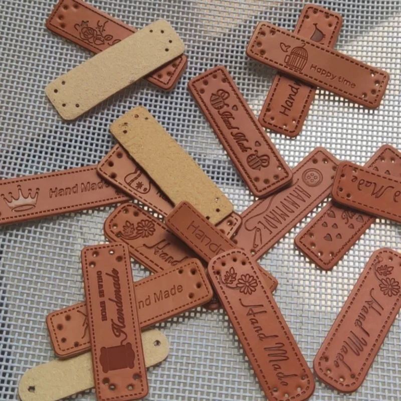 PU-Leather-Clothing-Labels-DIY-sewing-tag-5-1-5-cm-20-PCS-Handmade-with ...