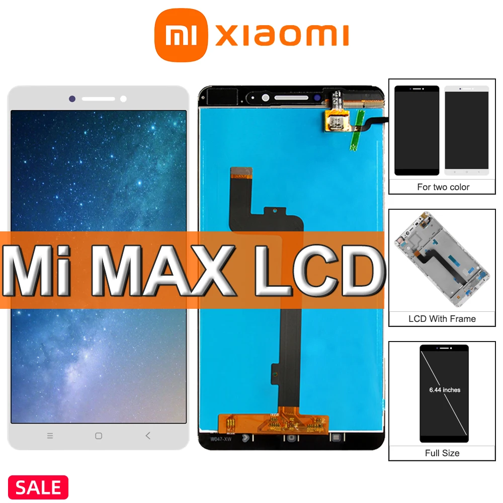 6.44 "오리지널 Xiaomi Mi Max1 XiaomiMax LCD 디스플레이 터치 스크린, Mi Max1 LCD 디스플레이 ...