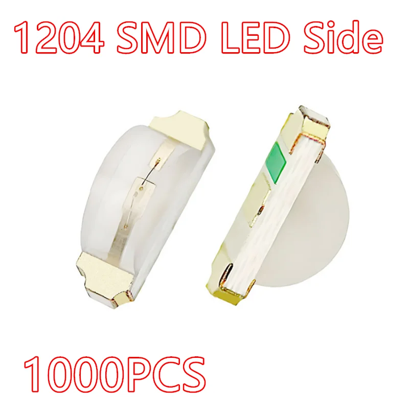 1000pcs 1204 SMD LED Side Emitting Diode White Green Red Blue Yellow ...