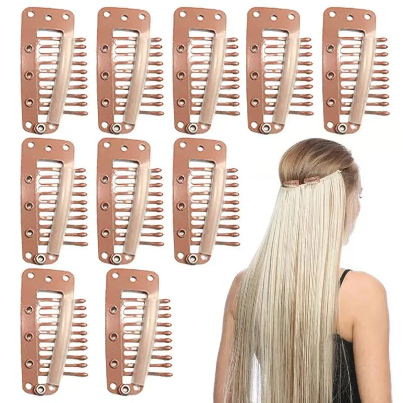 Clips-a-presi-n-para-extensiones-de-cabello-pinzas-de-Peine-a-presi-n ...