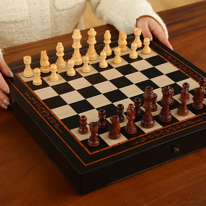 Magn-tico-xadrez-de-madeira-alta-qualidade-madeira-maci-a-placa-com ...