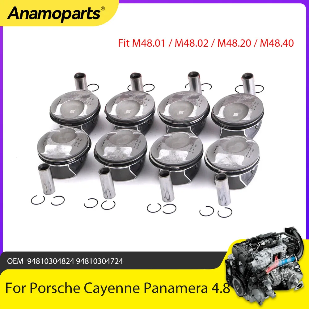 Engine Parts Pistons Rings Set Fit 4.8 L V8 Gas M48.01 M48.02 M48.20 ...