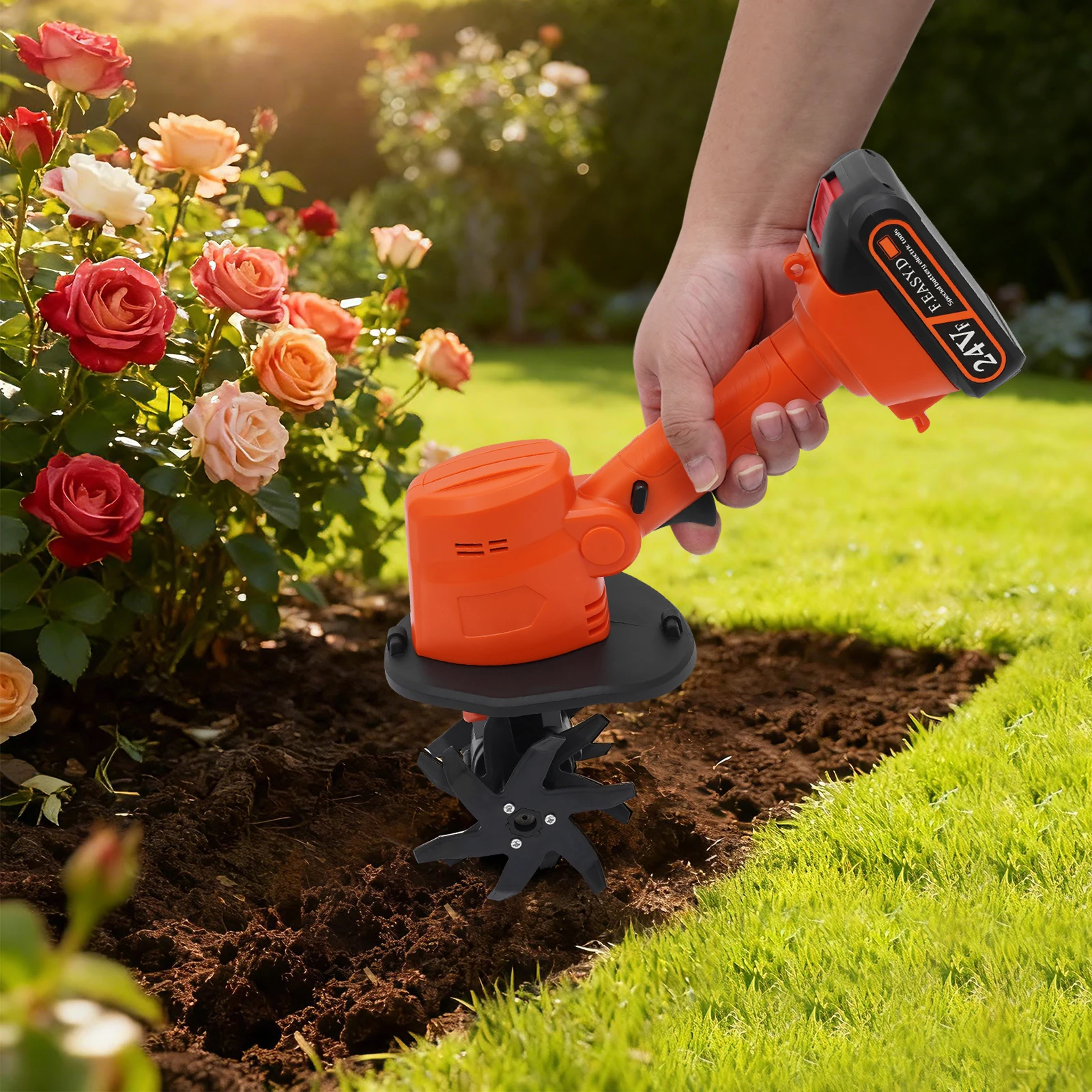 Mini Tiller Cultivator Lightweight Electric Handheld Tilling Machine ...