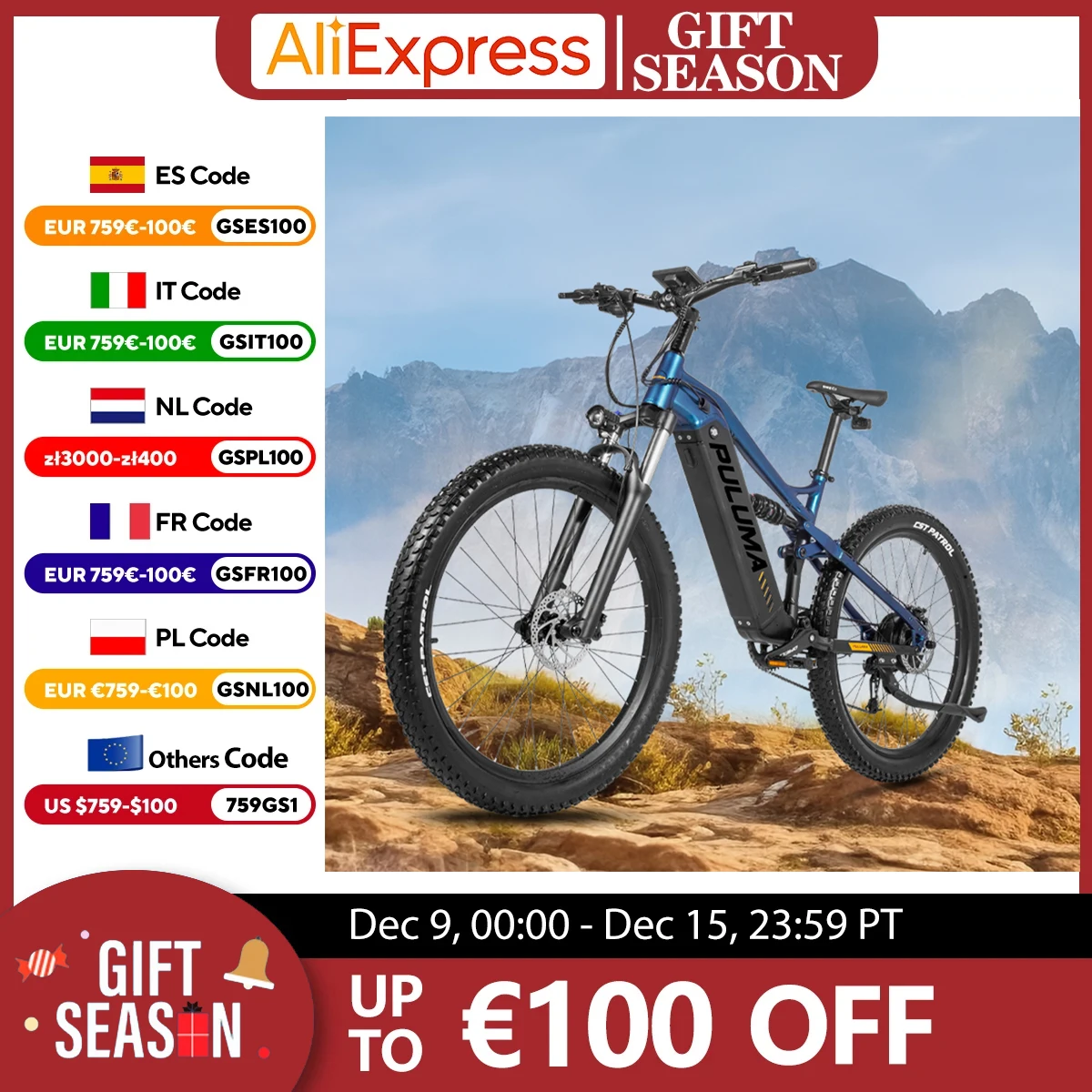 PULUMA-PH001-Adult-Electric-Bike-Panasonic-battery-48V20AH-1000W-motor ...