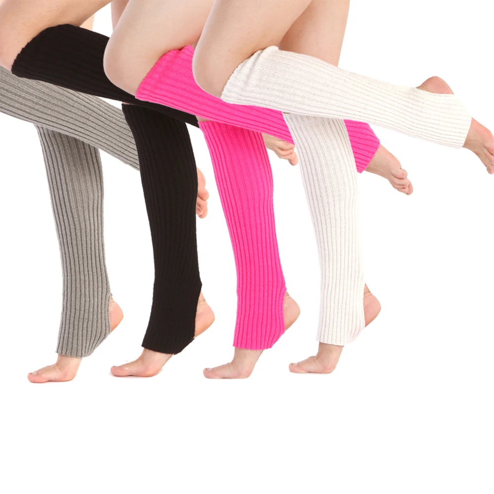 1 Pair Winter Women Knitted Leg Warmers Latin Dance Sports Foot Cover ...