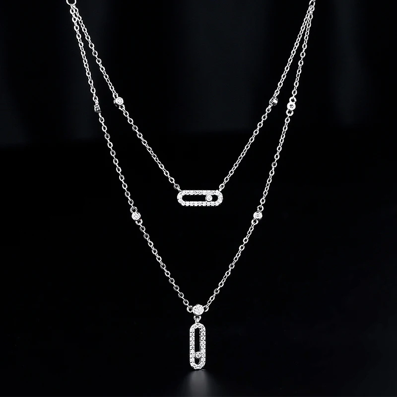 Collier-ras-du-cou-double-couche-couleur-argent-pour-femme-bijoux-fins ...