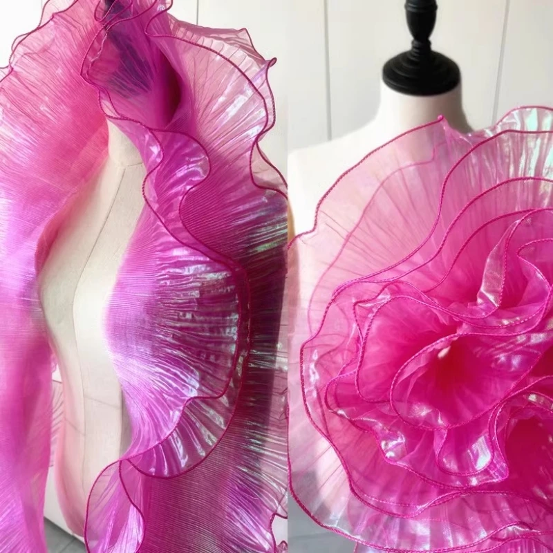 2Meter-Pleated-Ruffle-Organza-Gradient-Color-Lace-Trim-13CM-Wide-DIY ...