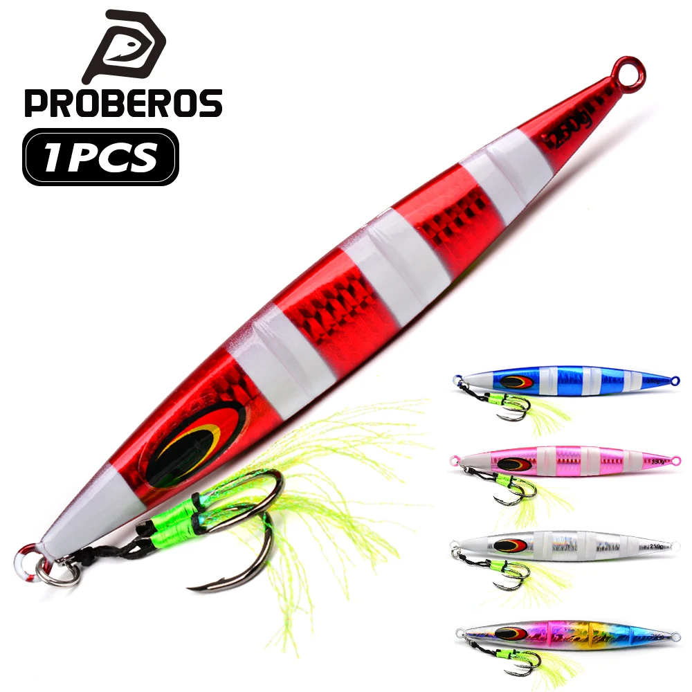 Proberos 1PC Fast Sinking Jigging With Hooks Fishing Lure Laser Paper ...