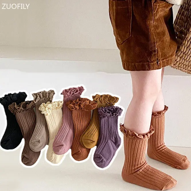 0-8Y-Ruffle-Baby-Girls-Socks-Cotton-Kids-Socks-Cute-Frilly-Tube-Short ...