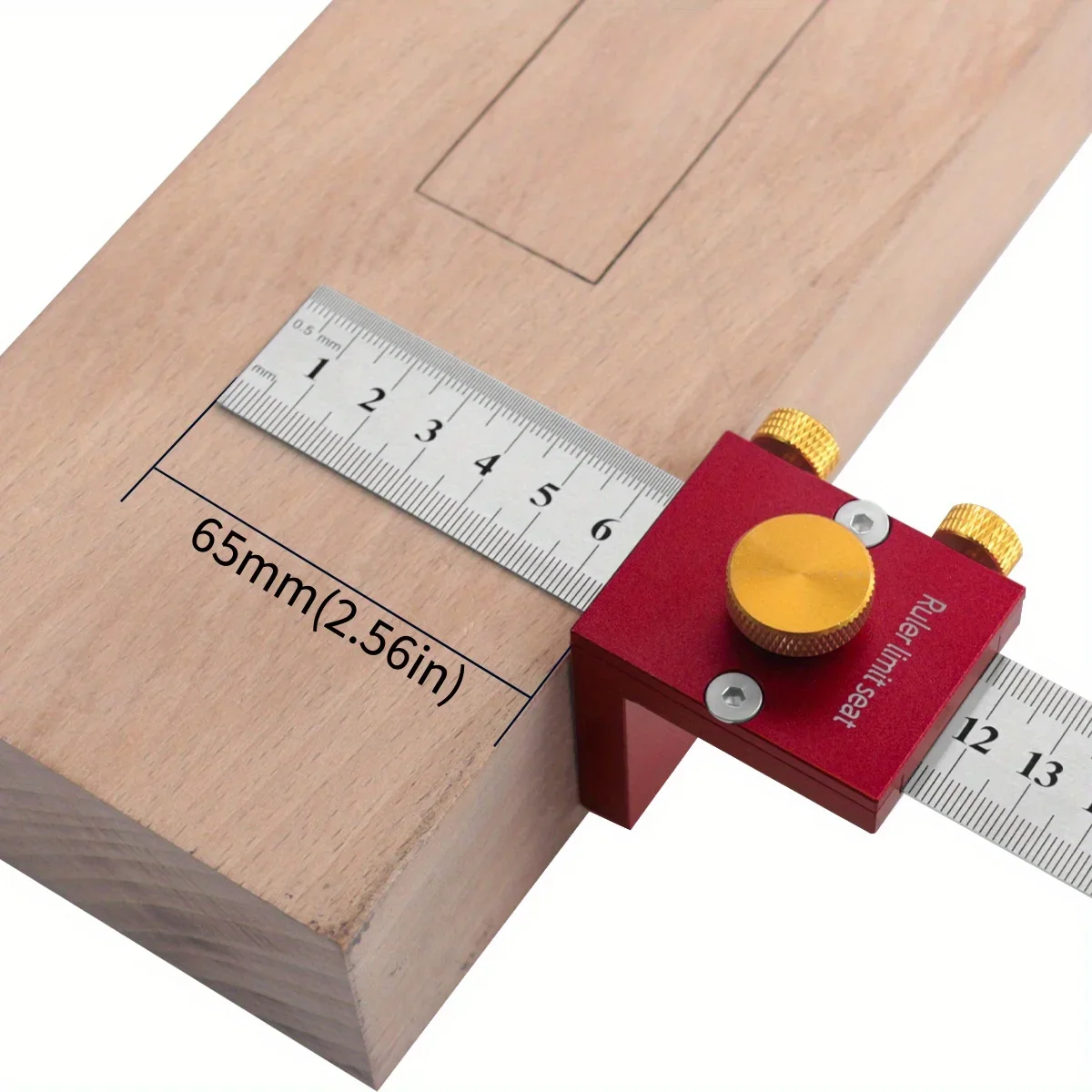 Woodworking Scriber, Steel Ruler Scribing Positioning Block, T-Type ...