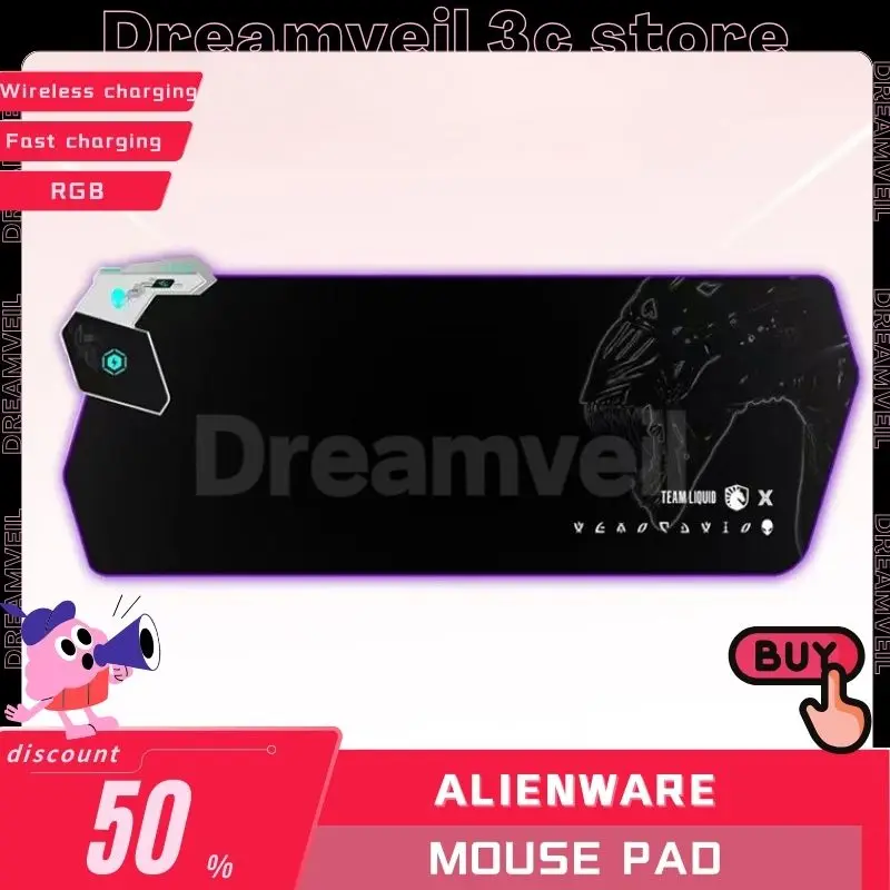 Alienware-Mouse-Pad-de-carregamento-sem-fio-RGB-Light-Table-Mat ...