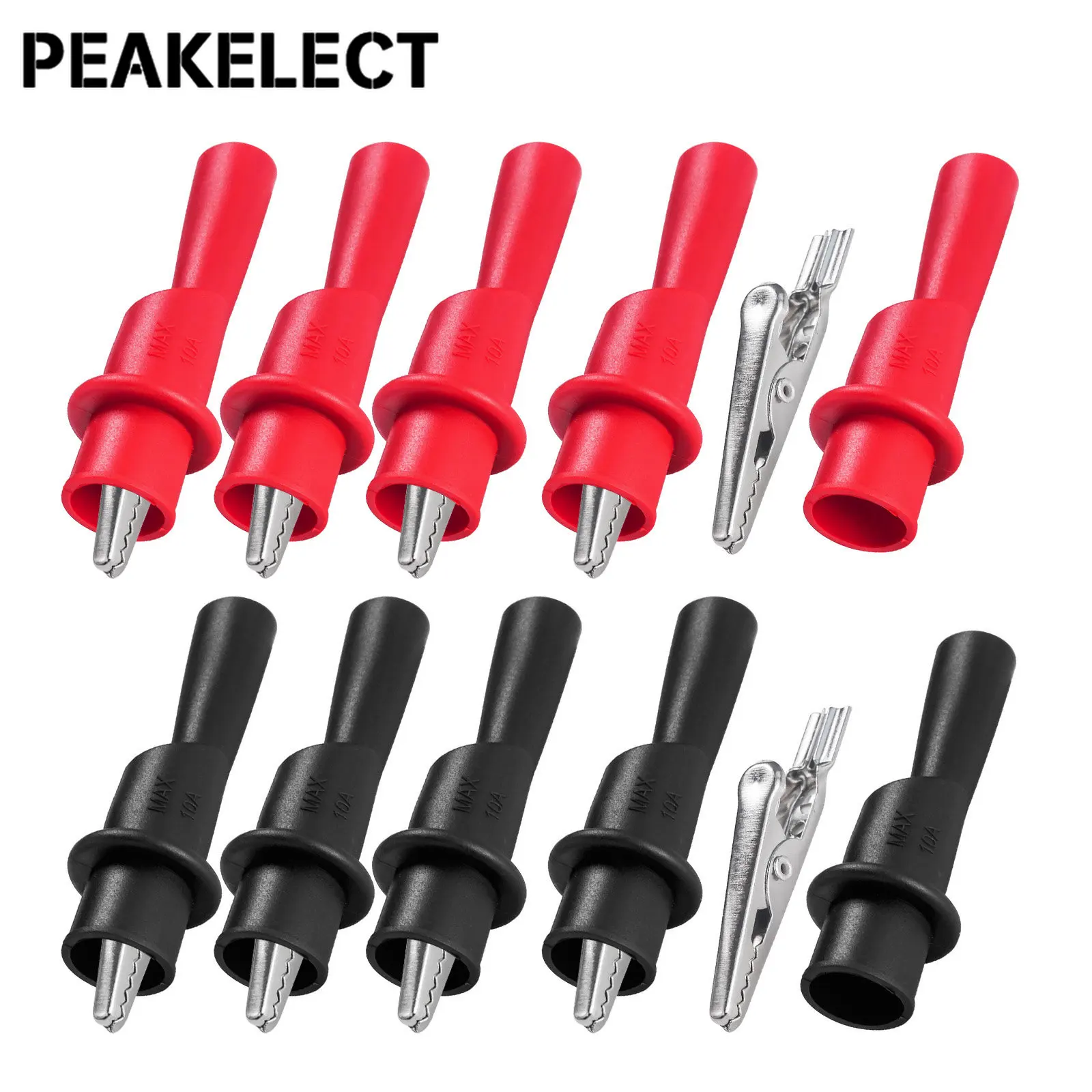 Peakelect-P2008-10PCS-Insulation-Alligator-Clip-with-2mm-Socket-Metal ...