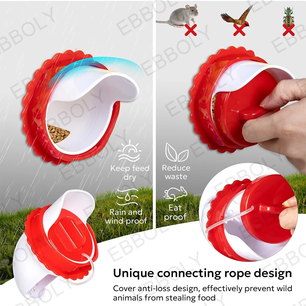 Chicken Feeder Poultry Feeder DIY Port Gravity Feed Kit Rain Insect ...