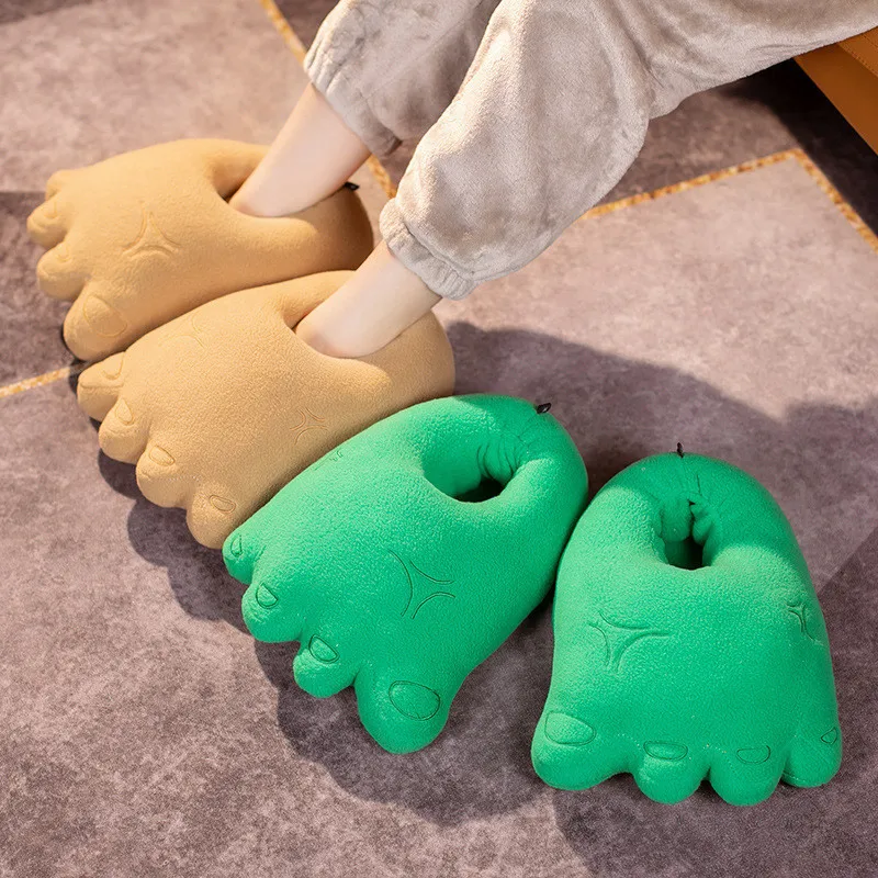 Cartoon Weird Big Foot Slippers Personality Creative Cute Plush Home ...