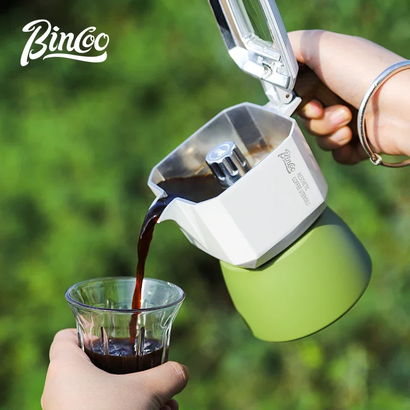 BINCOO 2 Cups Double Valve Moka Pot Espresso Coffee Pot Set Small ...