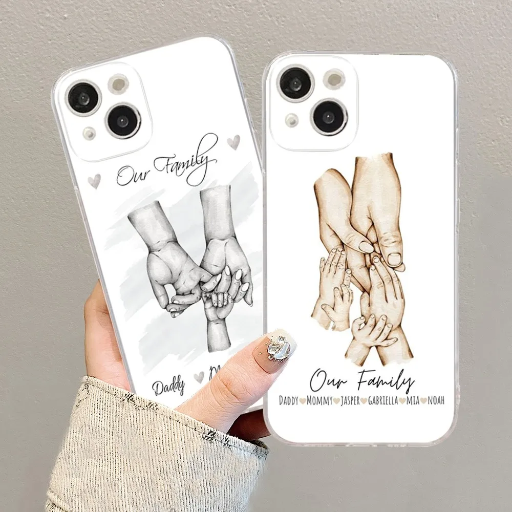 Baby-Mom-daughter-Son-Dad-Hand-Phone-Case-For-iPhone-15-14-13-12-Mini ...