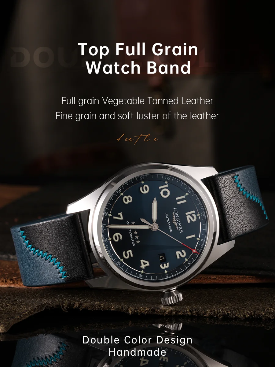 Full-Grain-Leather-Watch-Strap-pulseira-de-libera-o-r-pida-pulseiras-de ...