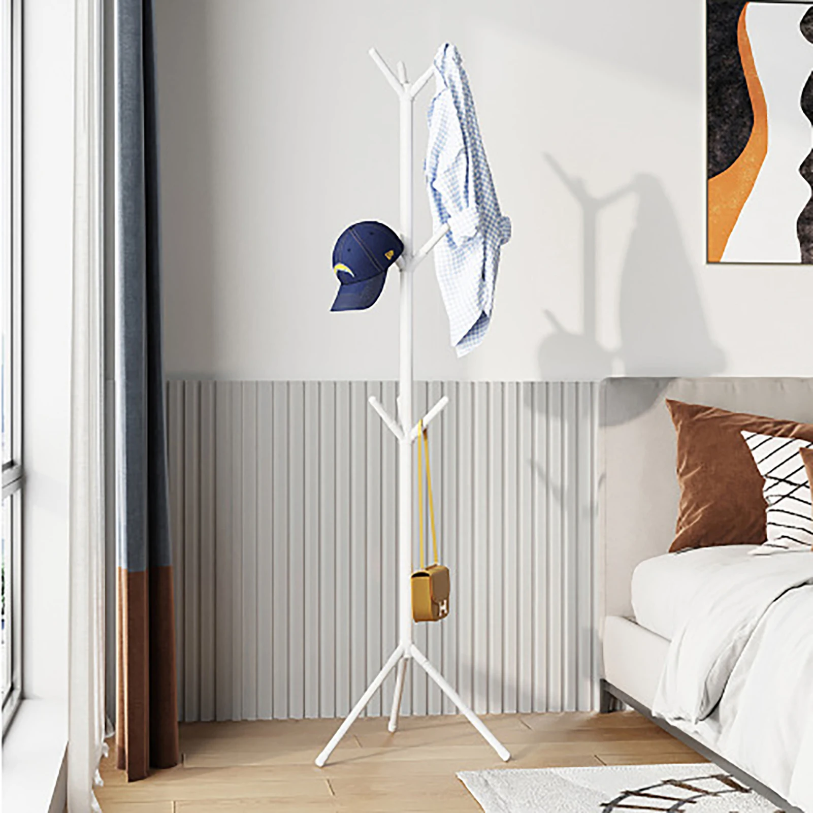 Floor-Standing-Clothes-Rack-Tree-Branch-Shape-Multi-Hook-Mobile-and ...