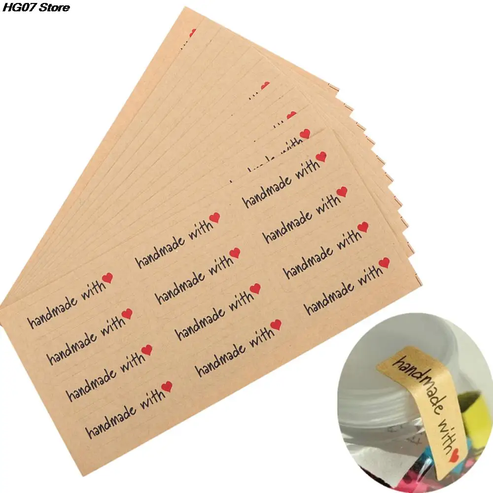 120PCS-10sheets-DIY-Red-Craft-Paper-Stickers-Hand-Made-With-Heart-Paper ...