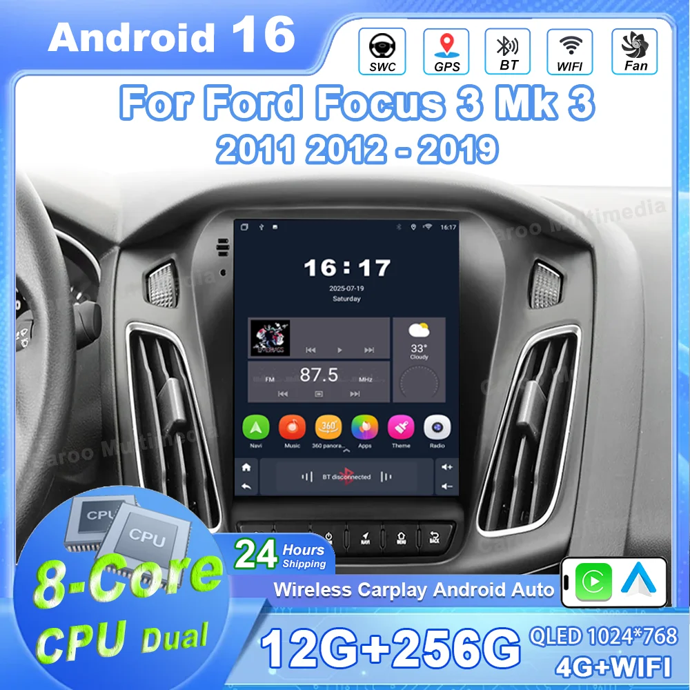 Android 15 For Ford Focus 3 Mk 3 2011 2012 - 2019 Car Radio Stereo ...