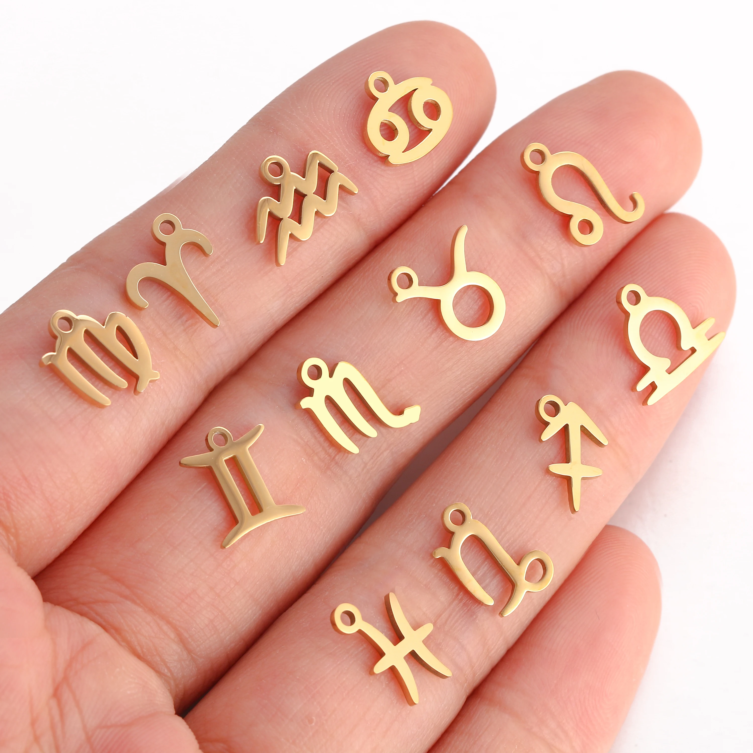 5Pcs/Lot Lucky Birth 12 Zodiac Star Sign Charms Metal Constellations ...