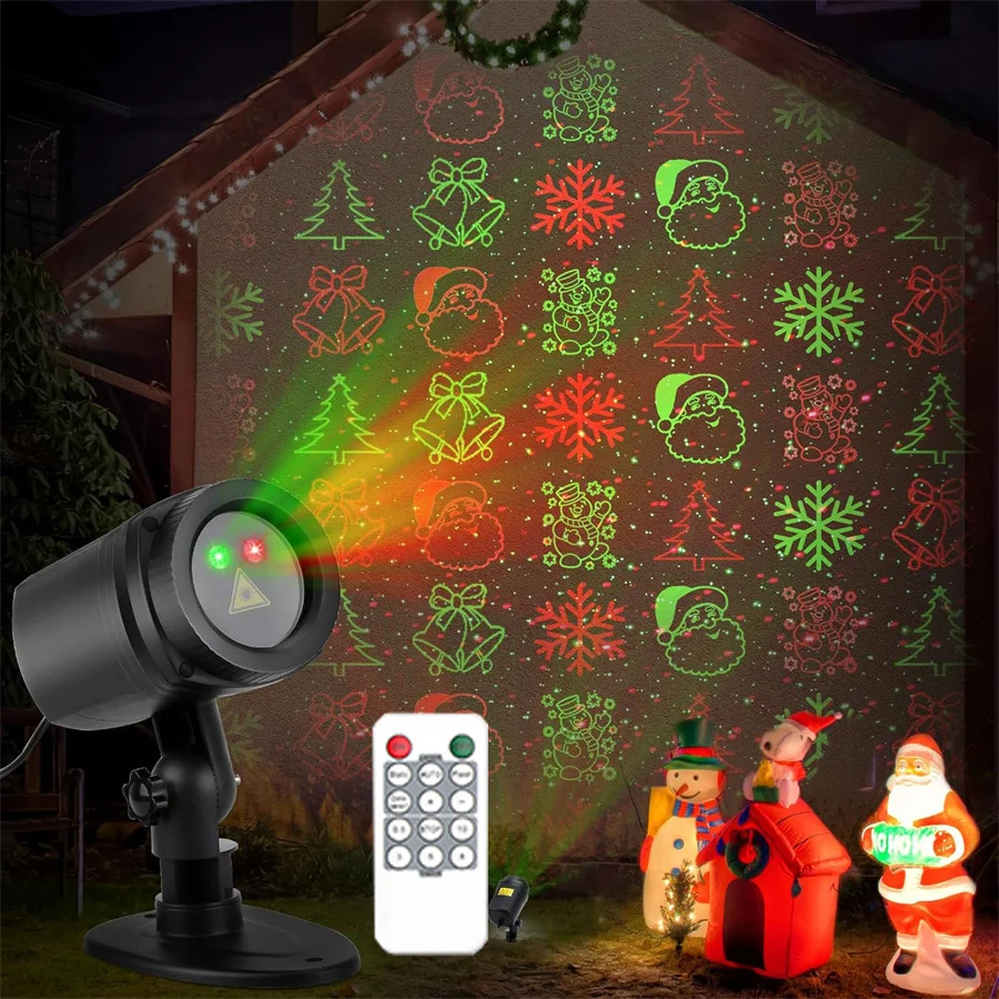 12-Patterns-Christmas-Laser-Projector-Light-Outdoor-with-Remote-Red-Green-Laser-Projector-Light ...