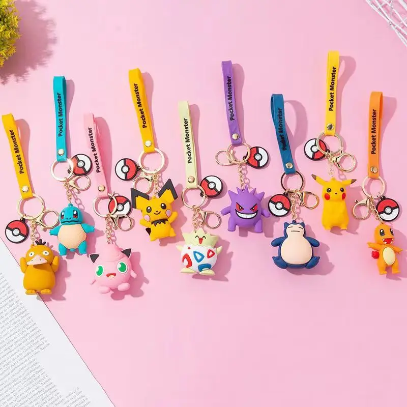 Anime-Pokemon-Keychain-Pikachu-Action-Figure-Toy-Kawaii-Psyduck-Cartoon ...