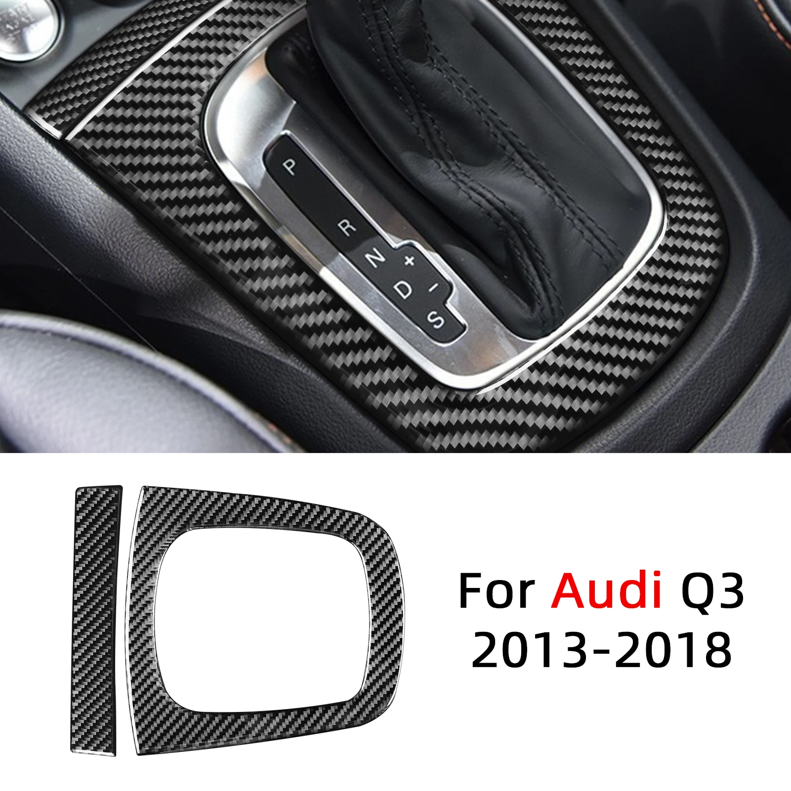 2Pcs Gear Shift Panel Decoration Cover Trim Sticker Decal for Audi Q3 ...