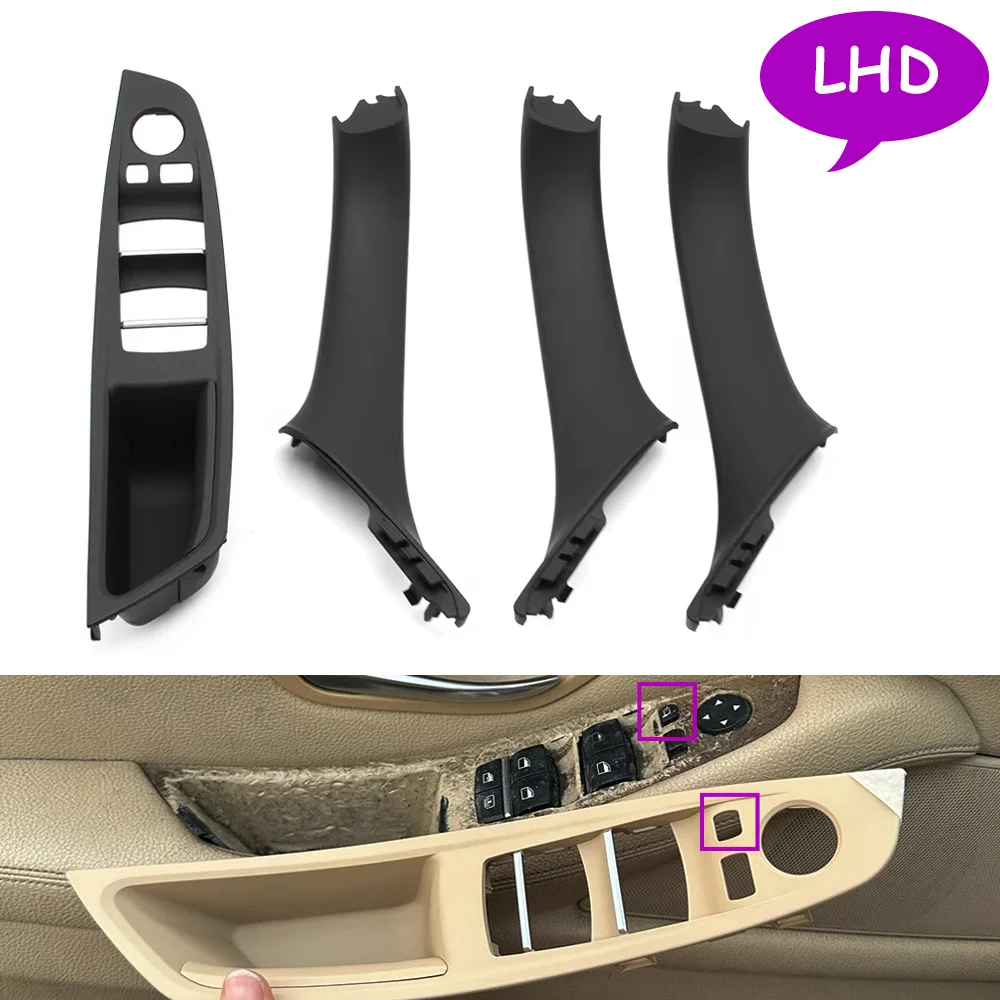 F10 F11 F18 LHD Car Interior Front Door Armrest Panel Trim Pull Handle ...