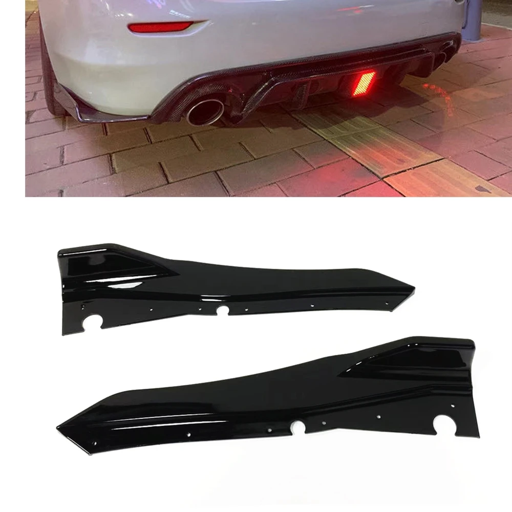 2Pcs-Car-Rear-Bumper-Side-Cover-Diffuser-Guard-Lip-Spoiler-Canard-Trim ...