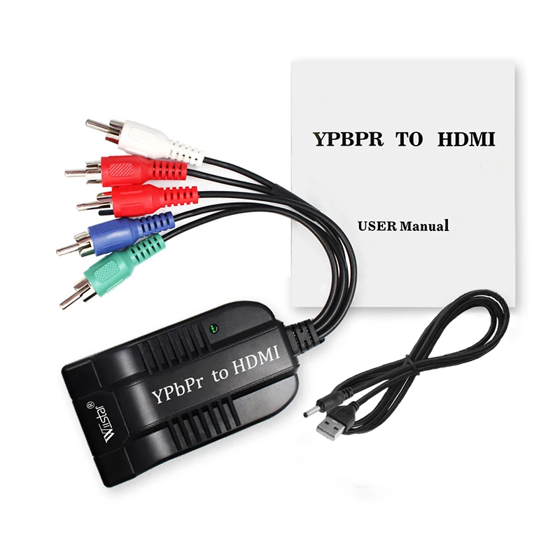 Adaptador convertidor de audio y vídeo, componente 5 RCA Ypbpr a HDMI ...